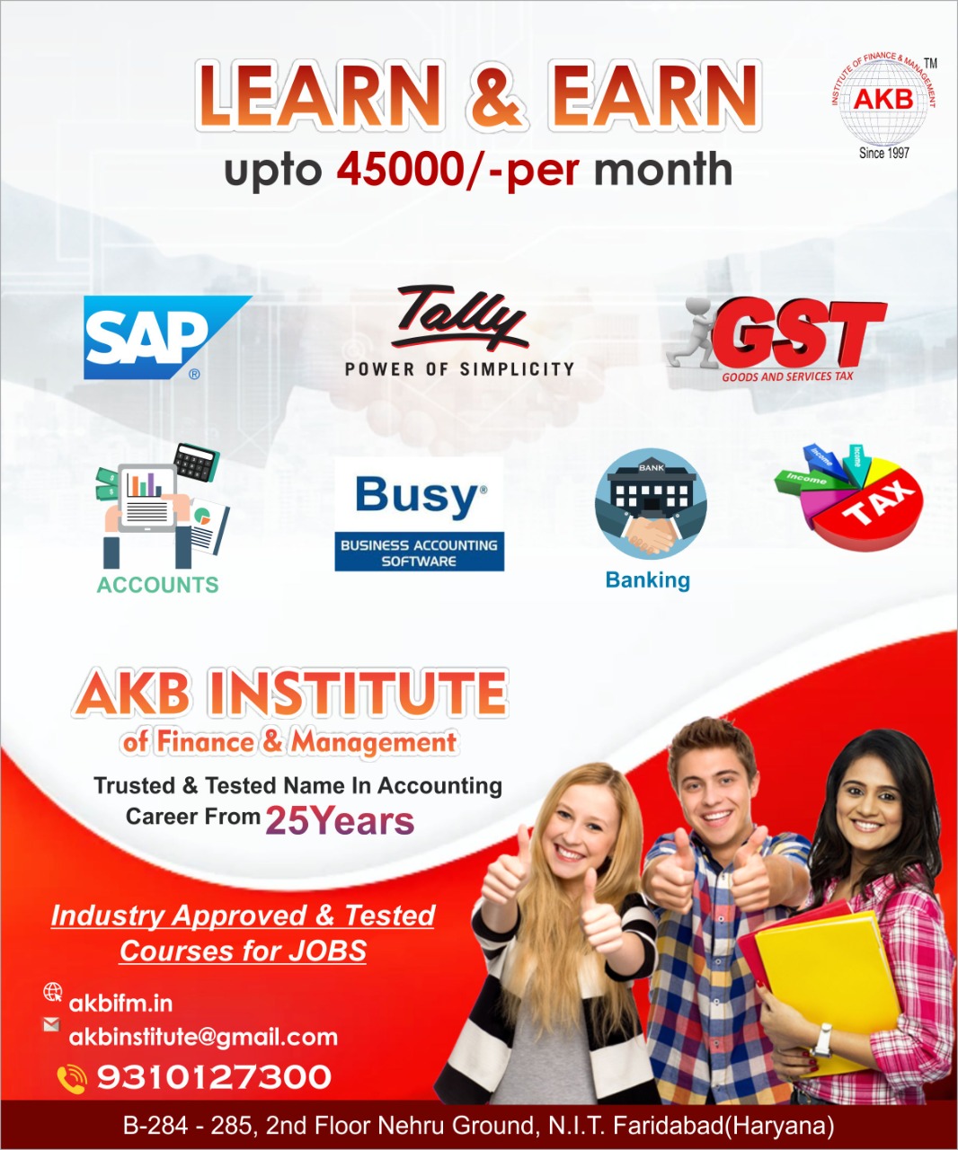 Best Accounting Training Course In Faridabad | AKBIFM Institute